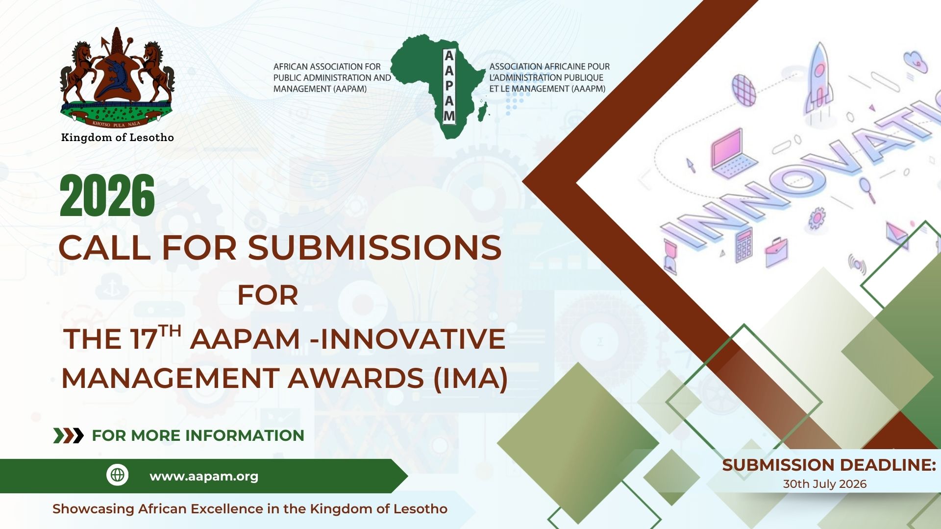 Call For Submission for the 17th AAPAM Innovative Management Award (IMA ...